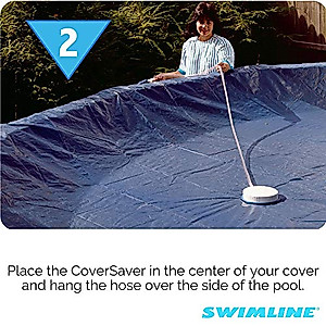 Swimline 5436 Hydrotools Saver Automatic Water Siphon Pump Pool Cover Maintenance Accessory, White