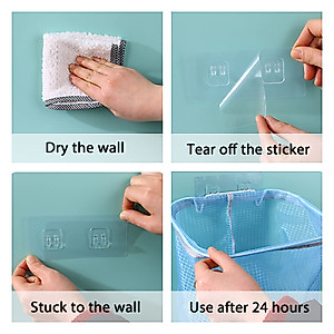 Linkidea 2 Packs Bath Toy Storage Organizer, Hanging Mesh Bathtub Toy Holder Basket with Adhesive Hooks, Shower Caddy for Kids Toddlers Bathroom Car Toy (Blue & Pink)