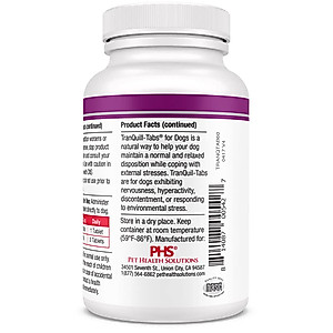 TranQuil-Tabs for Dogs - Contains Chamomile, L-Tryptophan, and Melatonin - Relieves Stress and Tension - Ease Travel and Separation Anxiety - 60 Tabs