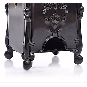 Acrylic Cotton Pads Holder Dispenser Butterfly Pattern Makeup Cotton Pads Case Box Organizer with Lid Container for Storage Nail Remover Pads Beauty Tools, Black