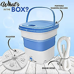Folding Portable Mini Washing Machine，Ultrasonic Ozone sterilization,mini washing machine,Folding Washing machine For wash baby clothes, Apartment Dorm,Travelling，Gift for Friend or Family