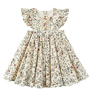 Colorful Childhood Baby Girls Dress Toddler Girls Flare Lace Trim Princess Party Dress (2-3T, Floral)
