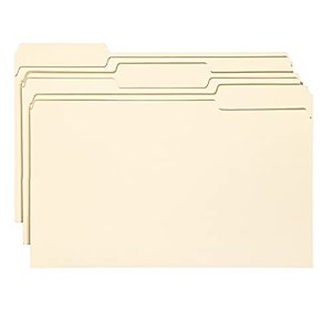 Smead File Folder, 1/3-Cut Tab, Assorted Positions, Legal Size, Manila, 100 per Box (15330)