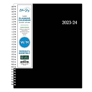 Blue Sky 2023-2024 Academic Year Weekly and Monthly Planner, 8.5" x 11", Flexible Cover, Wirebound, Enterprise (144719)