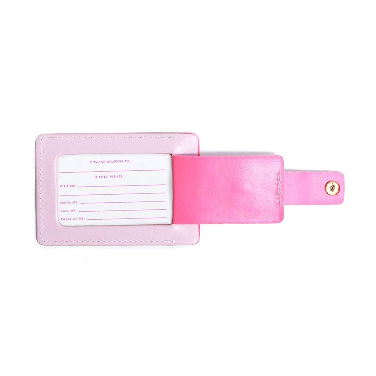 Ban.do Getaway Suitcase Tag for Travel, Pink Durable Vegan Leather Luggage Identifier, I'm Outta Here
