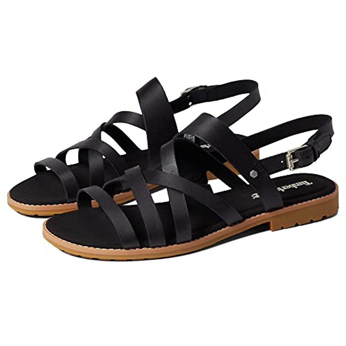 Timberland Women's Chicago Riverside Backstrap Sandal, Black Full-Grain, 6.5
