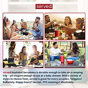 served Brand | Premium Small Serving Bowl - Keep Food Hot or Cold for Hours with our Vacuum-Insulated, Double-Walled, Copper-Lined Stainless Steel Serving Bowl (White Icing)