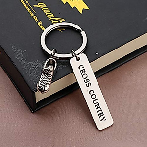 SEIRAA Sister Keychain Running Jewelry Runners Gift Run Shoe Charm Key Chain Inspirational Runner Marathon Gift (Cross Country)