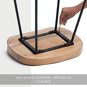 MH London Bar Stool - Perrin Bar Stool. Exclusively Designed Hand Crafted Barstools  Solid Wood Bar Height Bar Stools - Contemporary Design for Backless Wooden Bar Chair for Kitchen Counter