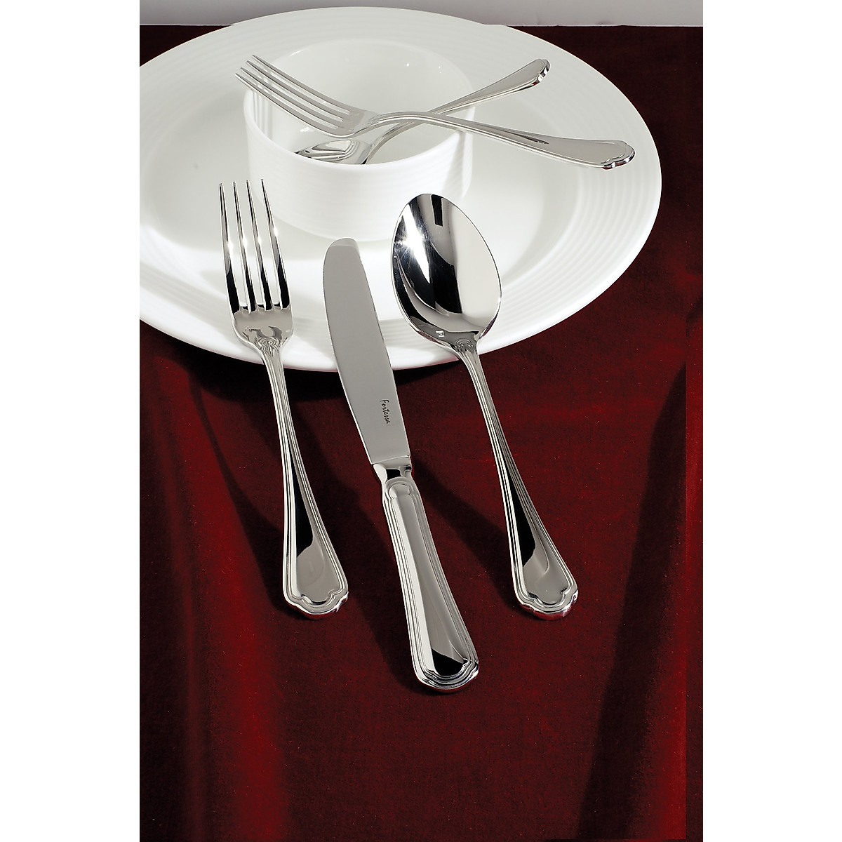 Fortessa Medici 18/10 Stainless Steel Flatware, 5 Piece Place Setting, Service for 1