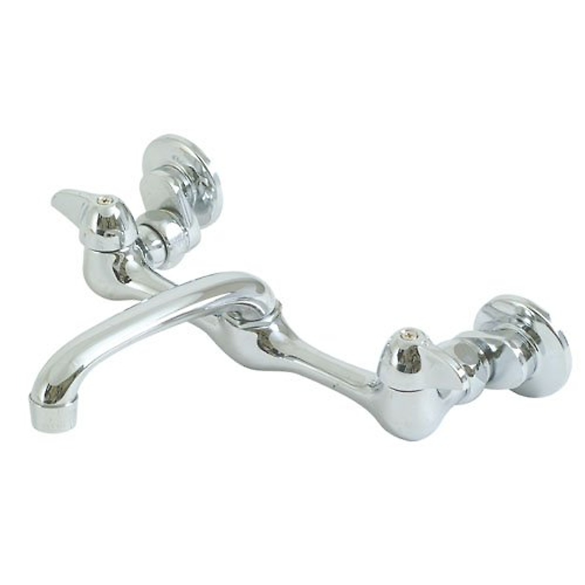 EZ-FLO Adjustable Two Handle Wall Mount Faucet, 6 Inch Spout, Chrome Finish, 10142LF