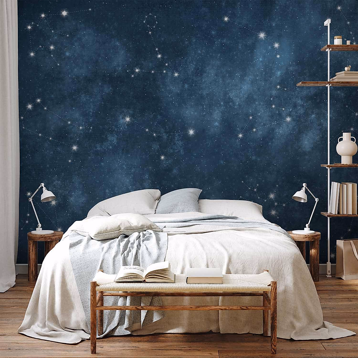 artgeist Wall Mural Stars 135x101 in - Peel and Stick Self-Adhesive Wallpaper Removable Large Sticker Foil Wall Decor Print Picture Image Design Sky Night Clouds Constellation i-A-10014-a-a