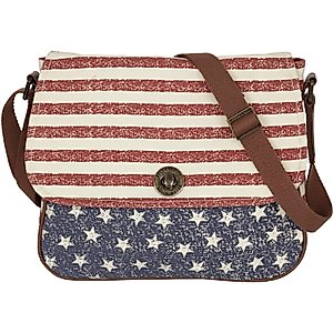 Bella Taylor American Dream Sleek Messenger Crossbody Purse Crossbody Bag; Red, Cream, and Navy
