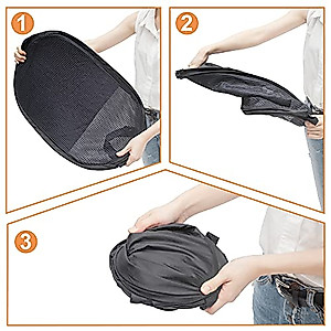 STORAGE MANIAC Pop-Up Laundry Hampers, 2-Pack Large Laundry Hamper, Collapsible Laundry Hamper, Mesh Laundry Hamper, Collapsible Laundry Basket for Dorm, Apt, Bedroom, Bathroom, Laundry Room, Black