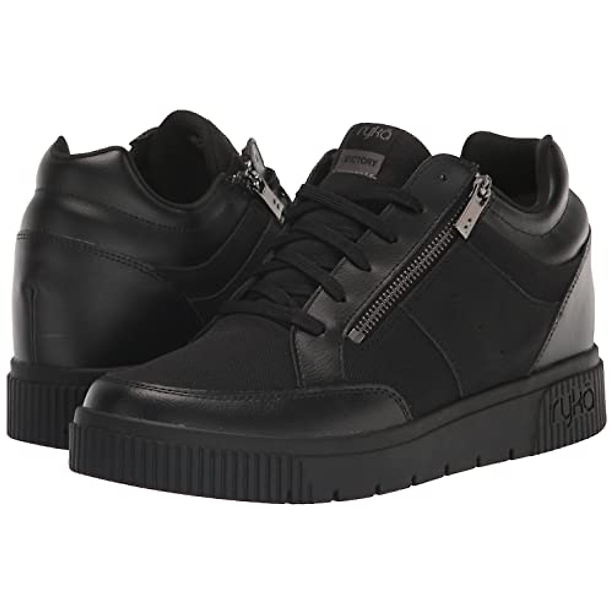 Ryka Women's Victory Wedge Sneaker Black/Black 7.5 M