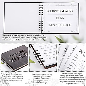 66 Pcs Funeral Guest Book Set Including Funeral Memorial Card Box Share a Memory Card Guest Book Pen Wooden Pen Holder Memory Table Signs Funeral Decorations Memory Signs for Funerals Farewell Party