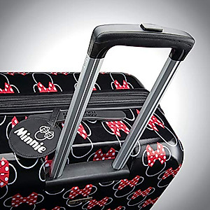 American Tourister Disney Hardside Luggage with Spinner Wheels, Black,White,Red/Minnie Mouse Head Bow, Carry-On 21-Inch