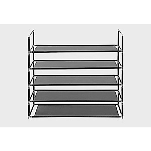 4SGM 5 Tiers Shoe Rack Space Saving Shoe Tower Shelf Storage Organizer Stand Cabinet Bench Stackable - Holds 20-25 Pair of Shoes Easy to Assemble - No Tools Required