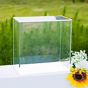 WHSLILR 10” Acrylic Card Box - Wedding Card Box for Reception, Birthday, Party, Money Box, Wishing Well, Graduation Party, Elegant Large Clear Card Box-ACB001-WZ