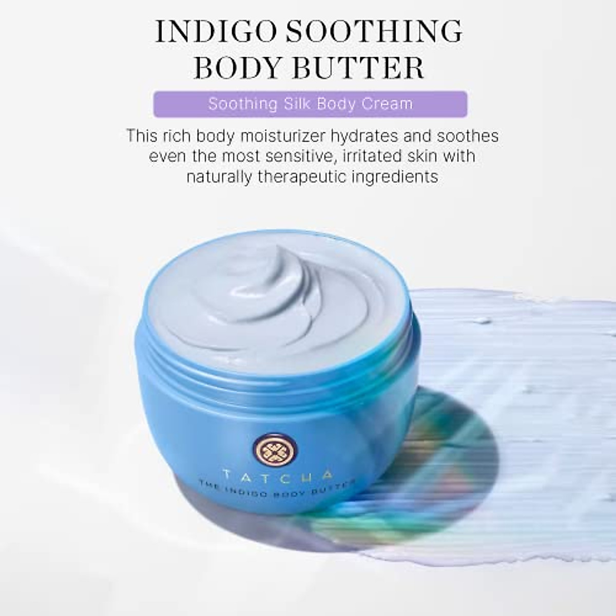 TATCHA The Indigo Body Butter: Soothing Silk Body Cream for Skin Dryness & Eczema, 6.8 oz