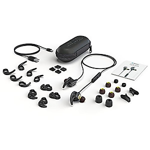 phaiser BHS-780 Bluetooth Headphones with Dual Graphene Driver, Bluetooth Sport Headset with Mic - Wireless Earbuds for Running - Sweatproof, Blackout