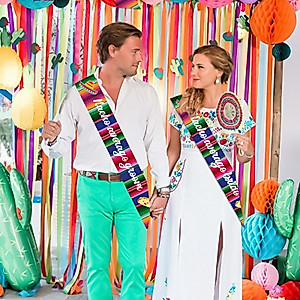 Balterever Nacho Average Bridal Shower Decorations Fiesta Themed Bride and Groom Sash Set Fiesta Bachelorette Sashes Mexican Bachelorette Party Decorations for Wedding Bride Shower Party