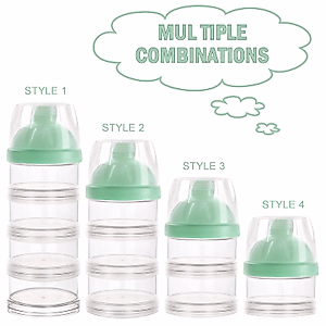 Accmor Baby Milk Powder Formula Dispenser, 4 Layers Stackable Formula Container for Travel, Non-Spill Snacks Formula Storage Container On The Go, BPA Free