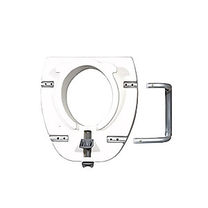 Drive Medical Premium Plastic Raised Toilet Seat with Lock and Padded Armrests, Elongated, Pack of 1