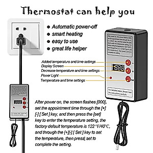 Water Heater, Pool Heater, Immersion Bucket Water Heater, Submersible Water Heater 304 Stainless Steel Guard with Controller, Pool Heater for Above Ground Pool to Heat 5 Gallons of Water in Minutes