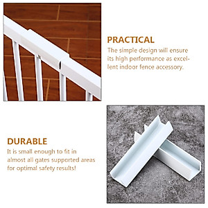 Kisangel 12 Pcs Safety Door Reinforcement Slot Pet Playpen Gate for Stairs Fence Accessories Fence Repair Groove Downstair Parts Dog Gate Reinforcement Baby PVC Support Feet The Fence White