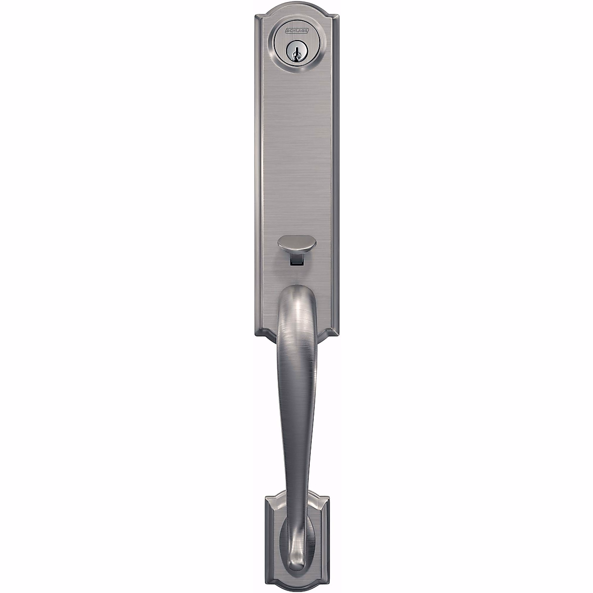 Schlage FCT58CAM716 Schlage FCT58-CAM Custom Camelot Keyed Entry Single Cylinder Half Plate Handleset - Exterior Only