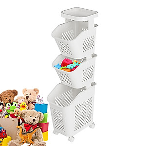 3/4 Tier Laundry Basket - Multi Layer Laundry Hamper | Rolling Laundry Cart With Wheels | 360° Rolling Laundry Basket Bathroom | Laundry Washing Hampers Basket Shelf Cart For Bathroom