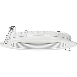 Juno WF6 REG SWW5 90CRI CP6 MW M2 Canless Wafer Recessed LED Downlight, Shallow Regressed Baffled Trim Style, 6-Inch, Matte White, 6-Pack