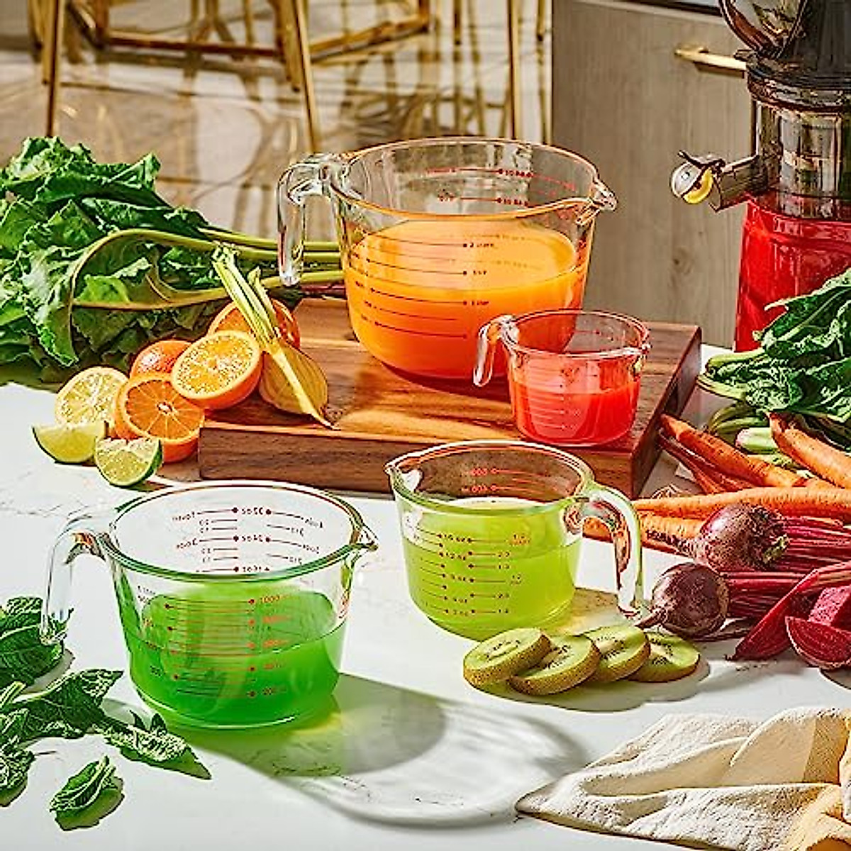 8 Cup Large Glass Measuring Cup - Kitchen Mixing Bowl, Liquid Measure Cups, Glass Bakeware Set, Punch Bowl, Batter Bowl.