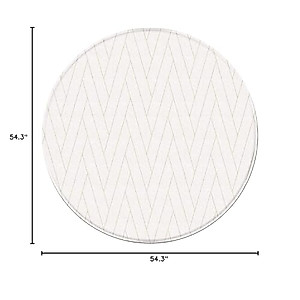 Parklon Pure Soft Round Mat Double Herringbone/Macaroon (54.3 x 54.3 x 0.47 in.)