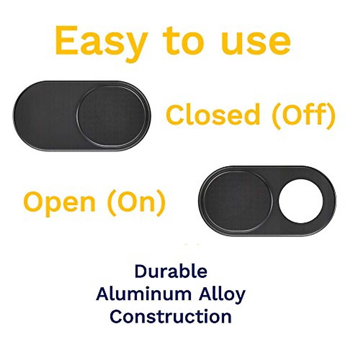 Foretra - Ultra Thin Metal Webcam Cover Privacy Slide for Your Laptop Tablet Avoid Camera Hacking and Protect Your Privacy 5-Pack (Black)