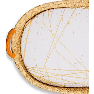 NODNAL CO. Changing Pad Cover - 100% Cotton for Baby Girl/Boy - Gender Neutral Patterns & Colors - Universal Fit Changing Pad Liner for Standard 16" x 32" Baby Changing Table Mats (Eucalyptus)