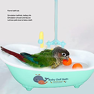 Zerodis Bird Bath with Faucet Multifunctional Shower Bird Parakeets Bathtub Multifunctional Bird Bath for cage Cute Electric Parakeets Automatic Bathtub with Faucet for Bird Shower