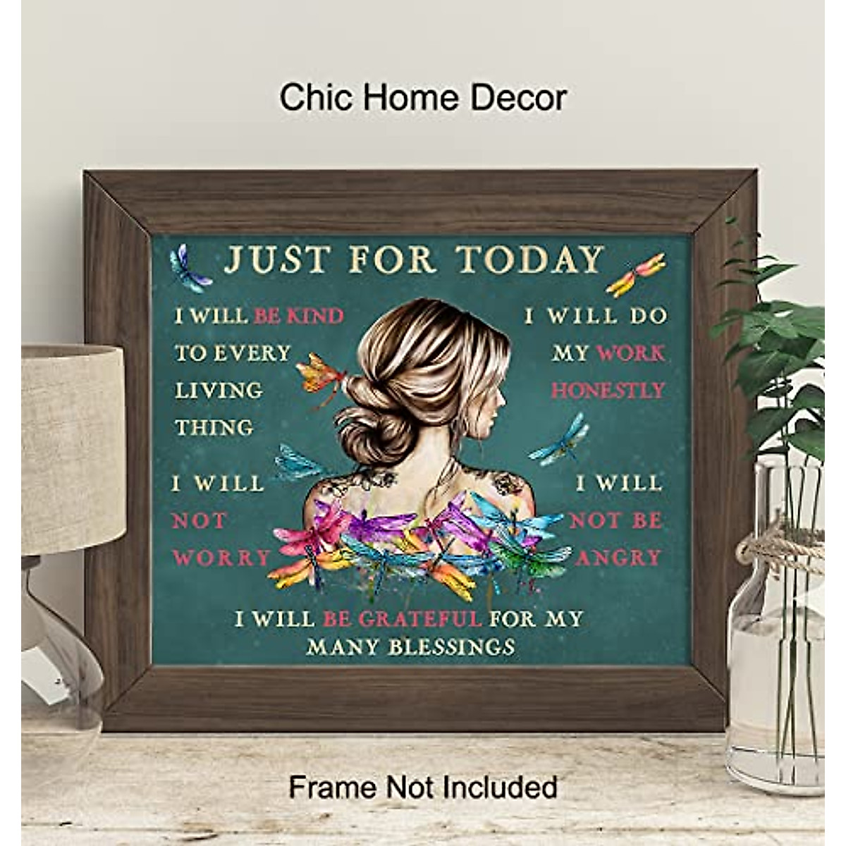 Inspiration Positive Affirmations Boho-chic Wall Art - New Age spiritual Hippie Motivational Wall Decor - Inspirational Quotes Saying - Encouragement Gifts for Women - Encouraging Wall Decor UNFRAMED