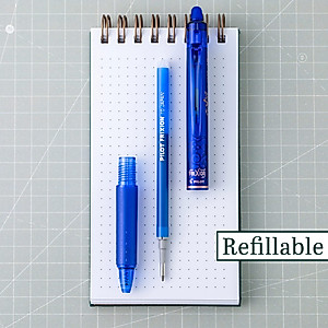 Pilot, FriXion Clicker Erasable Gel Pens, Fine Point 0.7 mm, Tub of 36, Black, Blue & Red