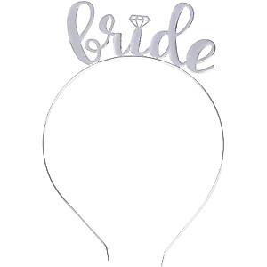 Juvale Bride and Squad Headbands, 5-Pack Bachelorette Tiara Acccessory for Bridal Party