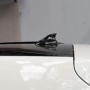 Ramble- Super Shark Fin Antenna Cover Car Radio Aerials FM AM Signal SUV Antenne Auto Accessories, for Ford Explorer Fusion Everest Kuga C-Max 2 3 Cmax Hybrid (Advanced Style, Black)