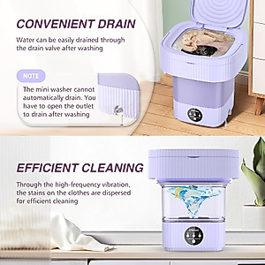 Portable Washing Machine, Mini Washing Machine Turbine Wash, 10L Mini Portable Washer for Underwear, Sock, Baby Clothes, Travel, Camping, Dorm, RV, Home Foldable Small Portable Laundry Machine