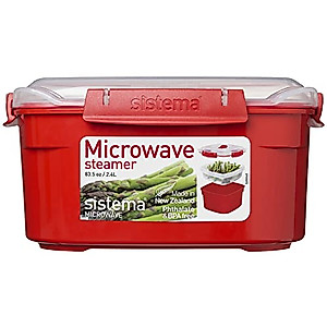 Sistema Microwave Collection Steamer, Medium, 83.5 oz./2.4 L, Red