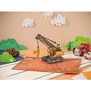 Liif crane 7th pop up card, birthday card for 7 years old