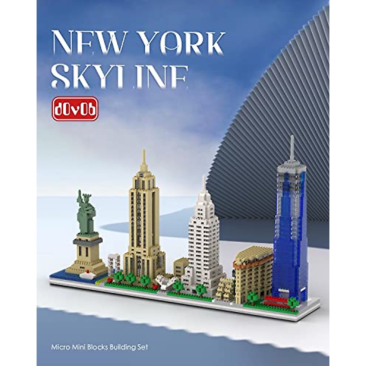 dOvOb Architecture New York Skyline Micro Mini Blocks Building Set, 3048 Pieces Bricks,3D Puzzle Collection Model Kit as Gift for Adults or Kids