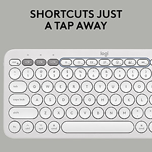Logitech Pebble 2 Combo for Mac, Wireless Keyboard and Mouse, Slim, Quiet and Portable, Customizable, Bluetooth Mouse and Keyboard, Easy-Switch, for macOS, iPadOS - Tonal White