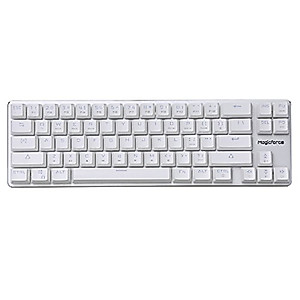 Qisan Mechanical Keyboard Gaming Keyboard GATERON Blue Switch Wired Backlit Mechanical Mini Design (60%) 68 Keys Keyboard White Magicforce
