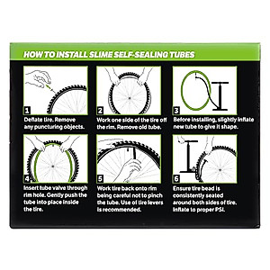 Slime 30074 Bike Inner Tubes with Slime Puncture Sealant, Extra Strong, Self Sealing, Prevent and Repair, Schrader Valve, 26"x1.75-2.125", Value 2-Pack