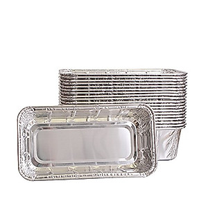 PARTY BARGAINS 2 Lb Aluminum Loaf Pan - 20 Pack, 8.5" x 4.5" x 2.5" Heavy Duty Disposable Bread Pans for Perfect for Baking, Lasagna, Meatloaf & Food Serving (Max 240°C)